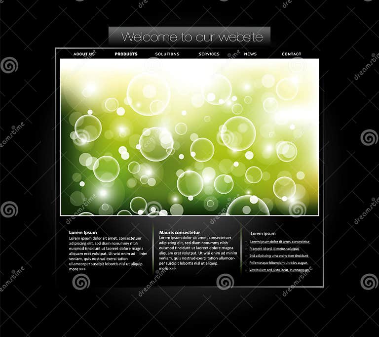 Website Template with Bubbled Banner Stock Vector - Illustration of ...