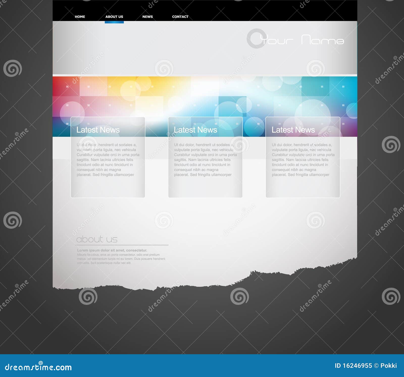 Website Template with Circles. Stock Vector - Illustration of sidebar ...