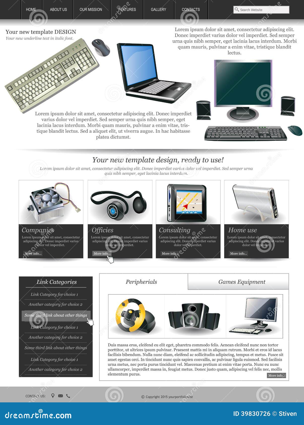 Website template 27 stock vector. Illustration of journal - 39830726