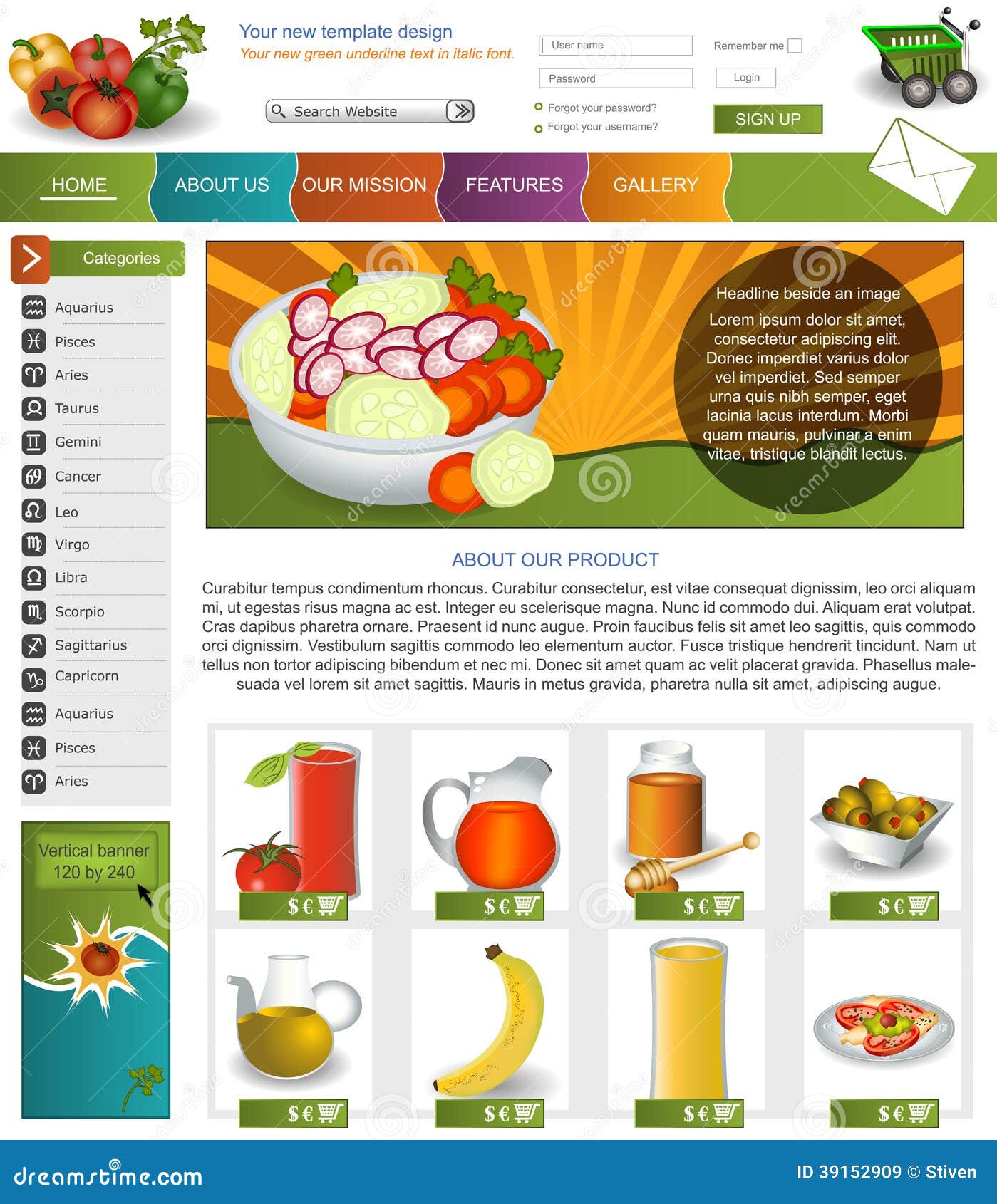 Website template 9 stock vector. Illustration of icon - 39152909