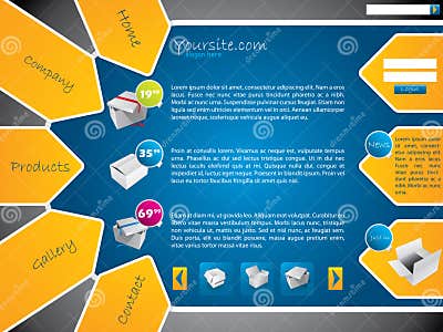 Website Template Design with Labels and Stickers Stock Vector ...