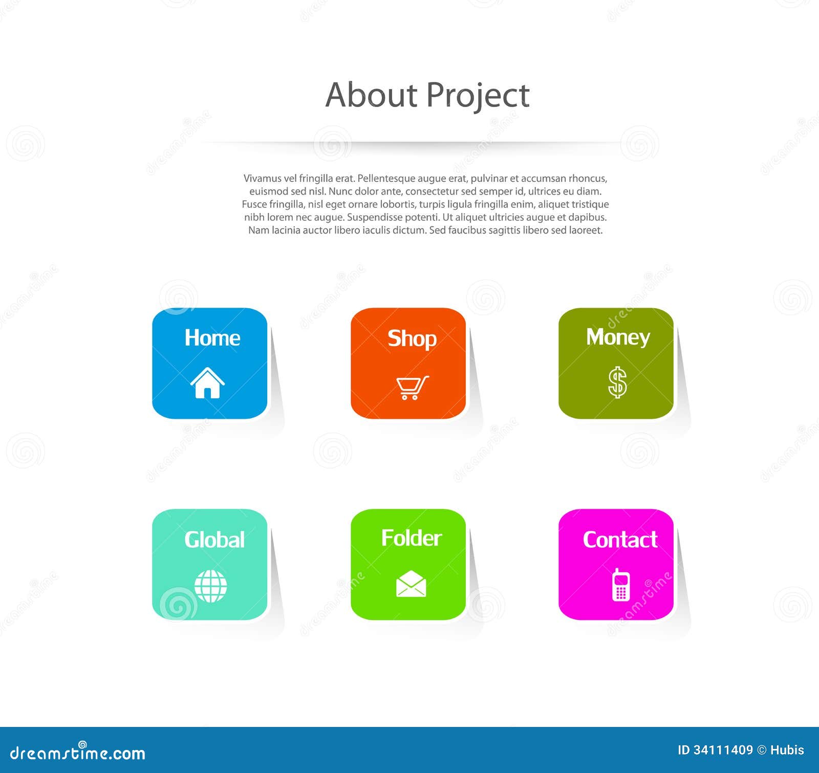 Website Template Design Menu Stock Vector - Illustration of simple ...