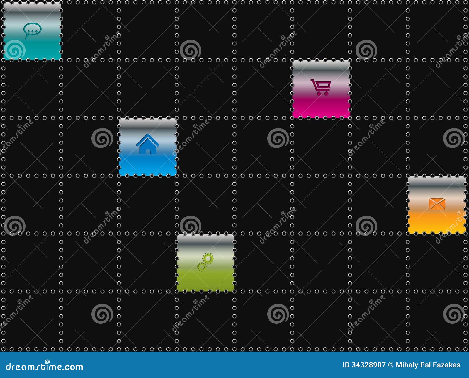 Website Template Design with Metallic Dots Stock Vector - Illustration ...