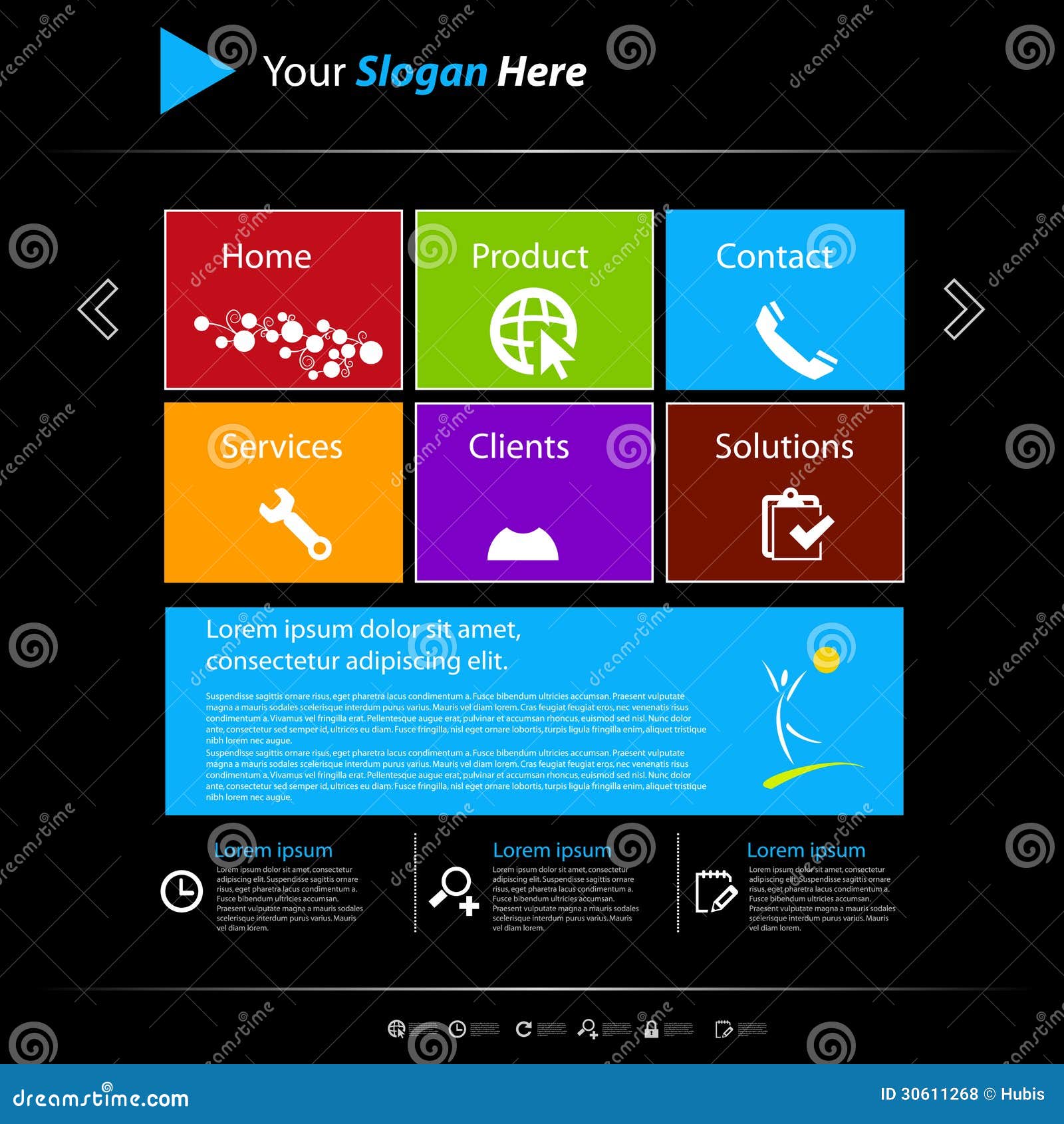 Website Template, Easy Editable Stock Vector - Illustration of page ...