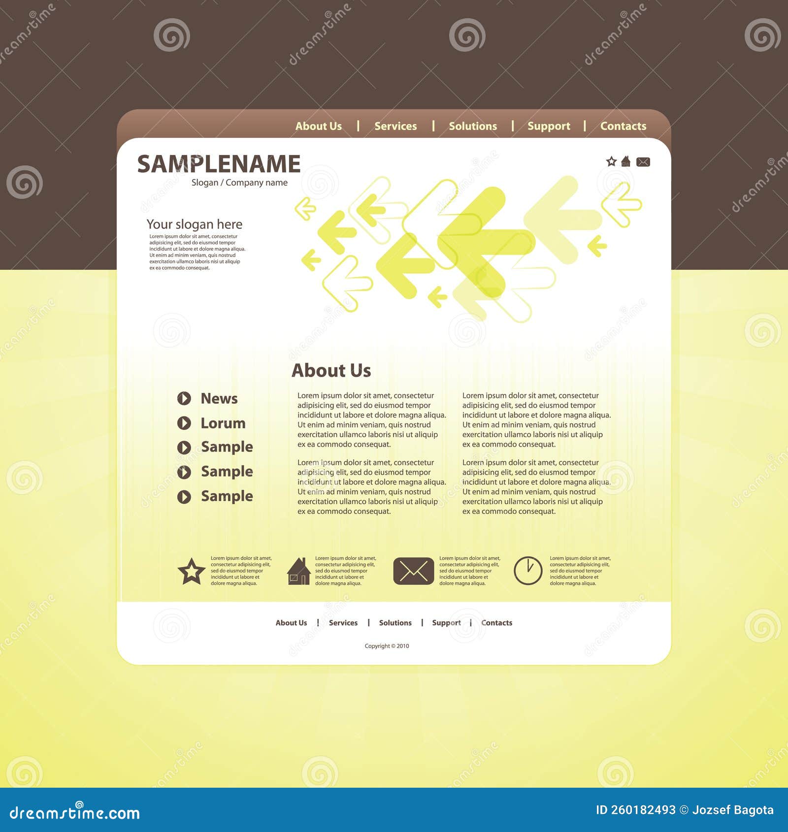 Website Template in Editable Vector Format Stock Vector - Illustration ...