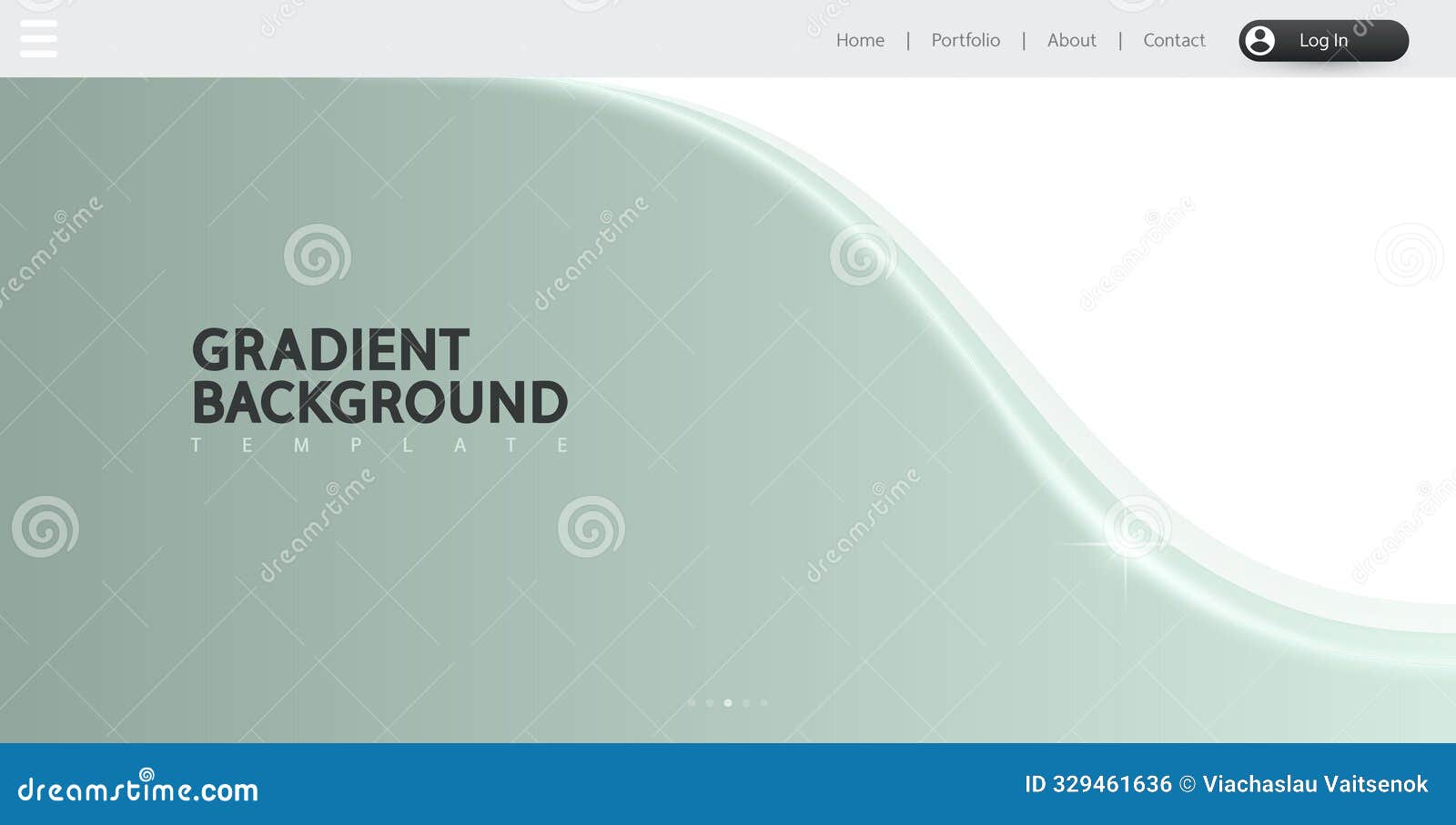 Website Template with Gray Green Abstract Wavy Background Stock Vector ...