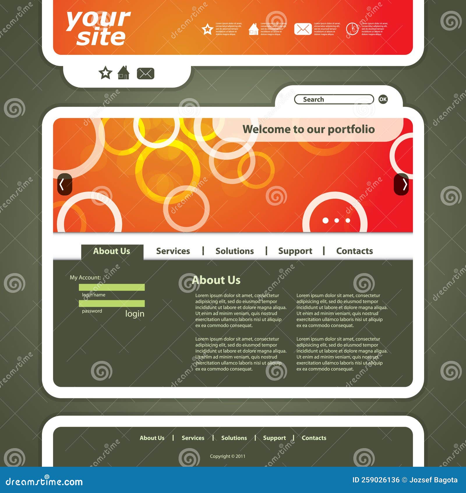 Website template stock vector. Illustration of creative - 259026136