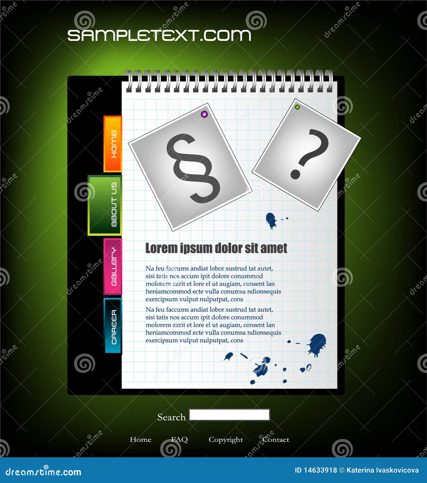 Website Template Notepad Stock Illustrations – 2,607 Website Template ...