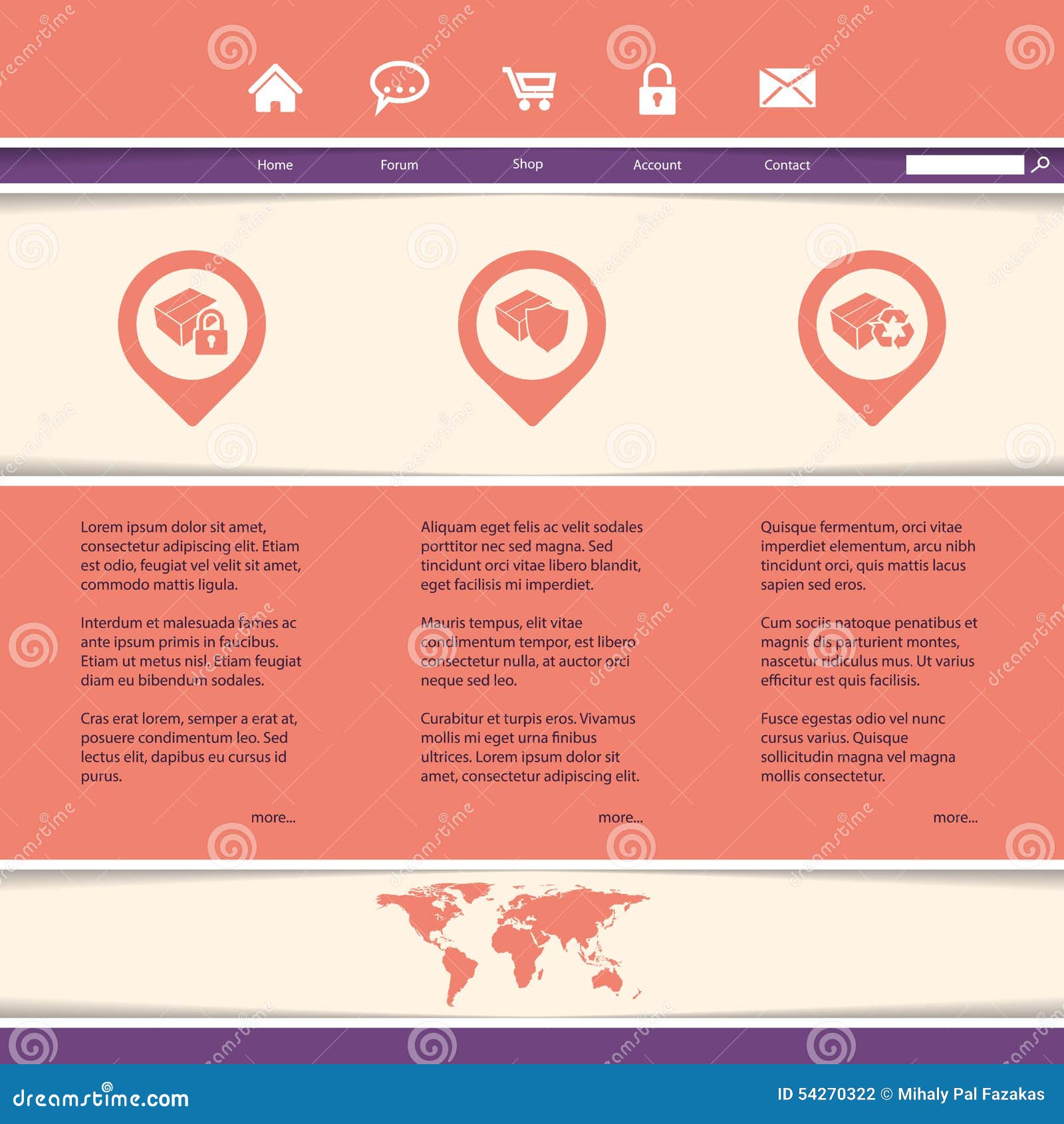 Website Template for Product or Service Presentation Stock Illustration ...