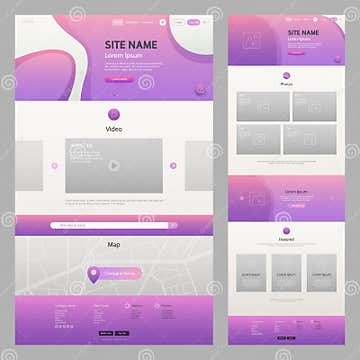Website Template Purple stock vector. Illustration of abstract - 249863900