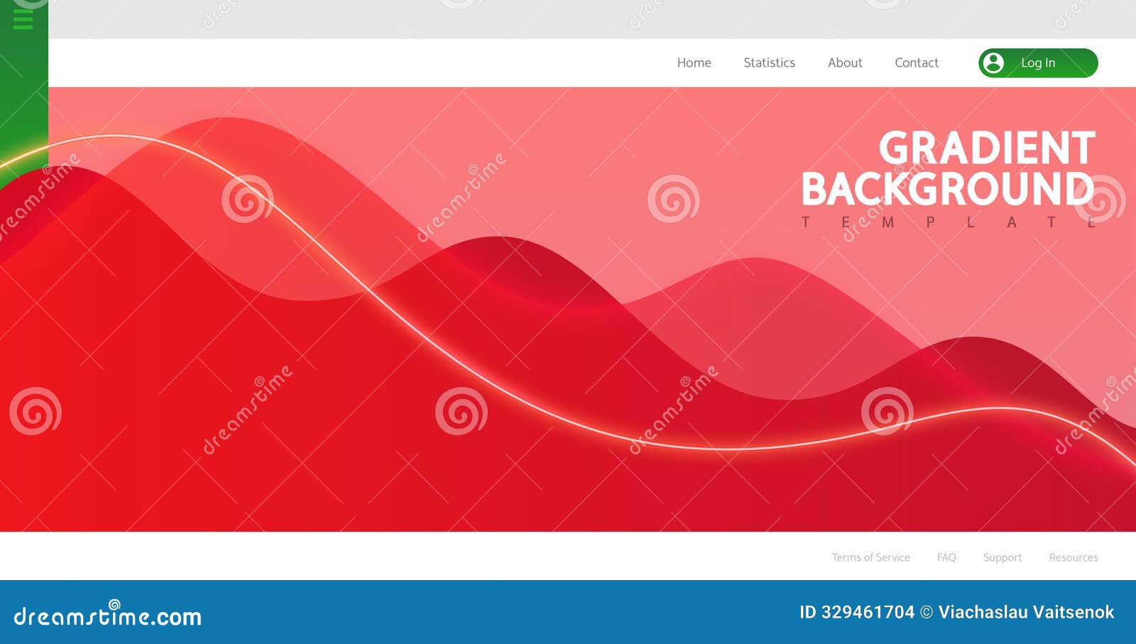 Website Template with Red Abstract Wavy Background Stock Vector ...