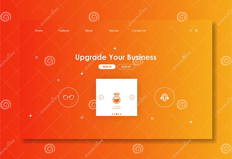 Website Template with Red Background Stock Vector - Illustration of ...