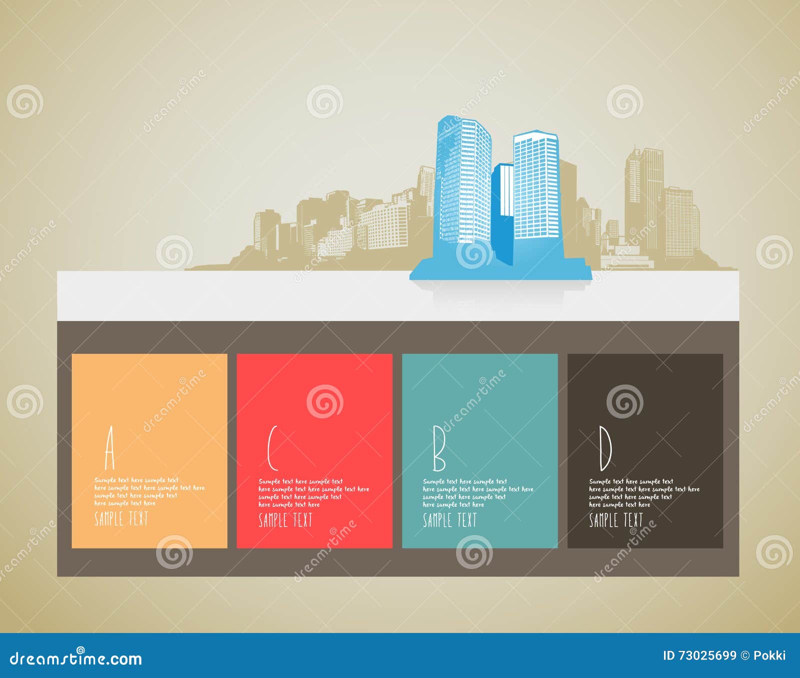 Website Template with Skyscrapers Stock Vector - Illustration of global ...