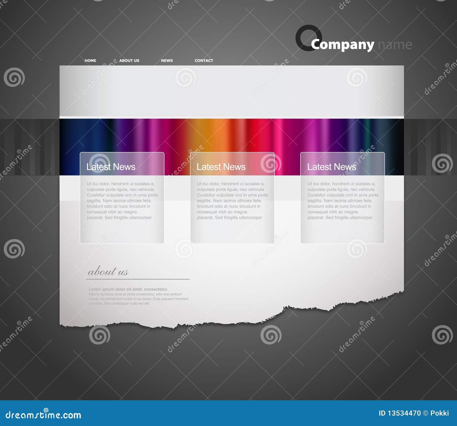 Website Template with Stripes. Stock Vector - Illustration of pink ...