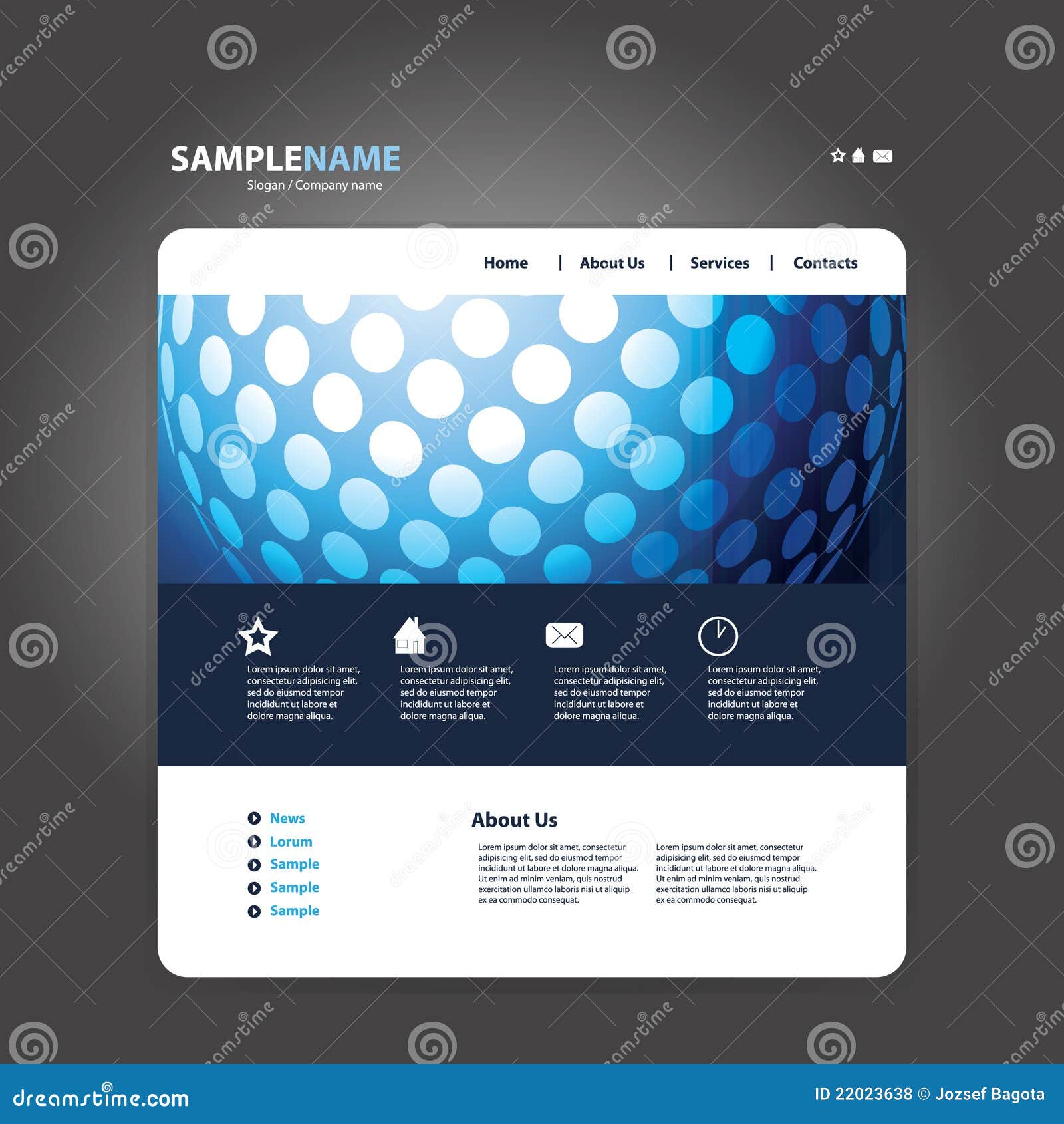 Website Template Vector stock vector. Illustration of navigate - 22023638