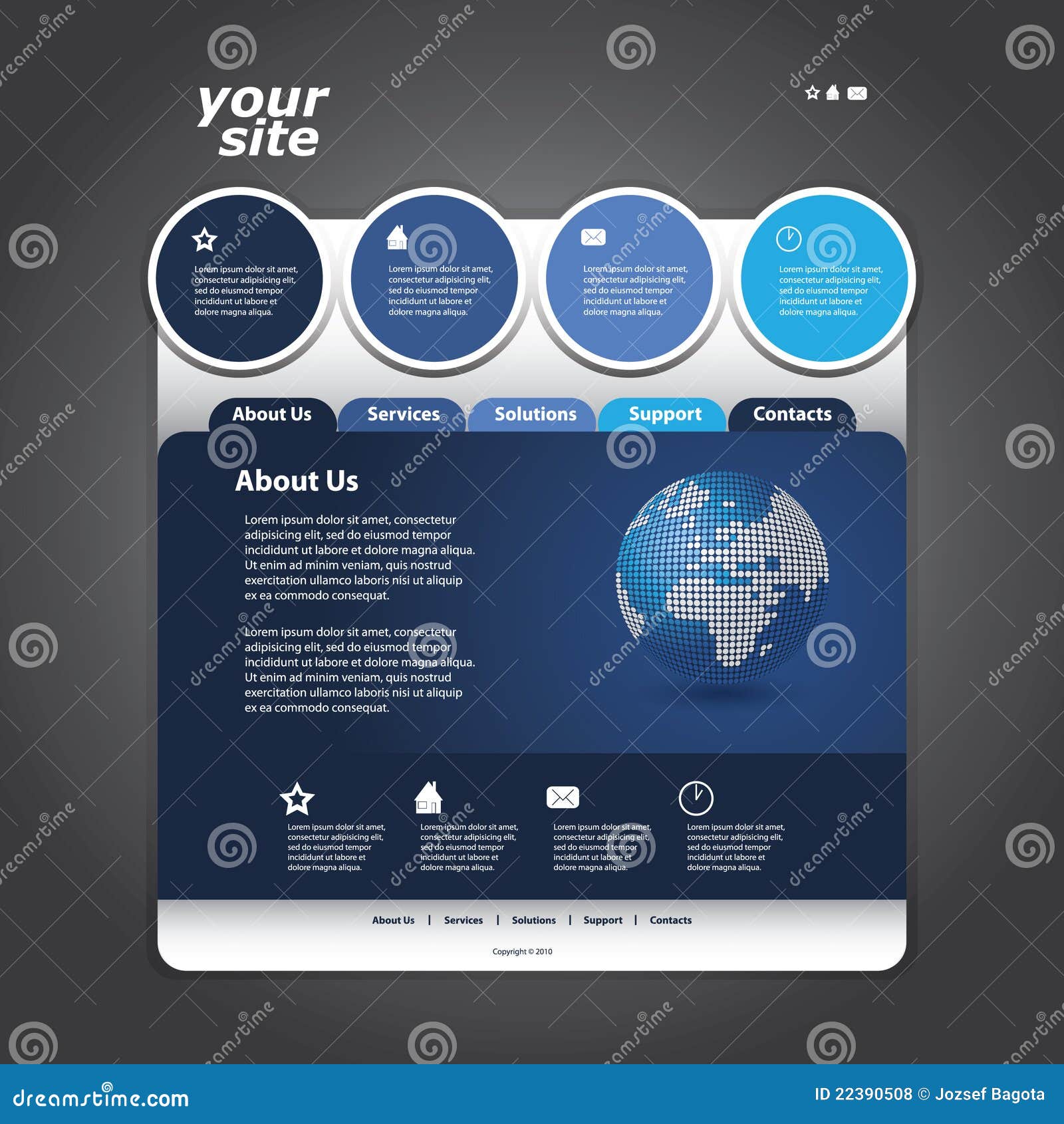 Website Template Vector stock vector. Illustration of search - 22390508