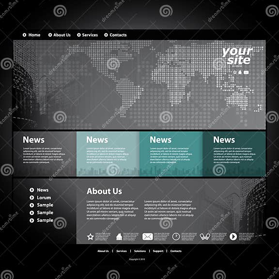 Website Template Vector stock vector. Illustration of journal - 22390566