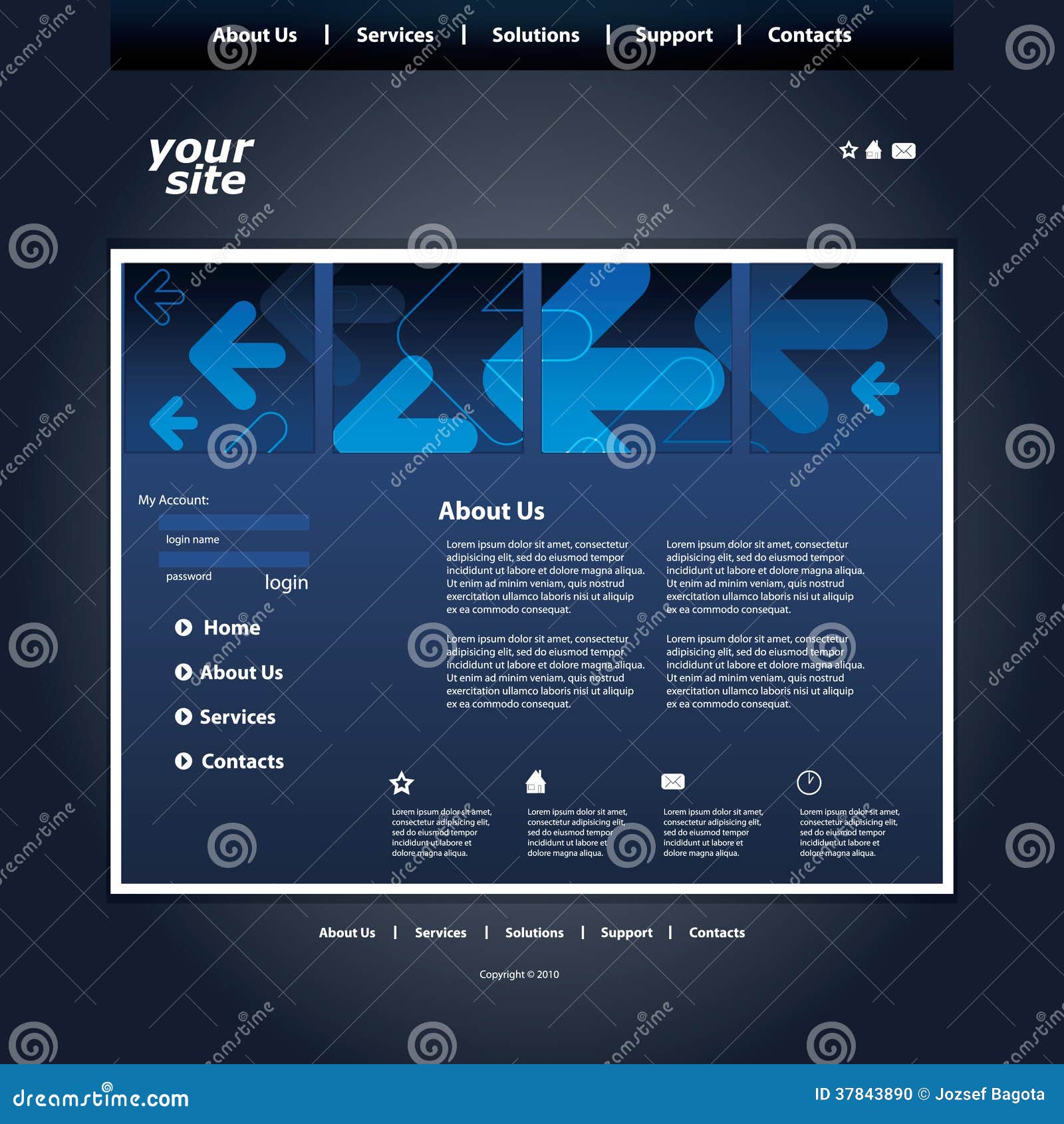 Website Template Vector stock vector. Illustration of portfolio - 37843890