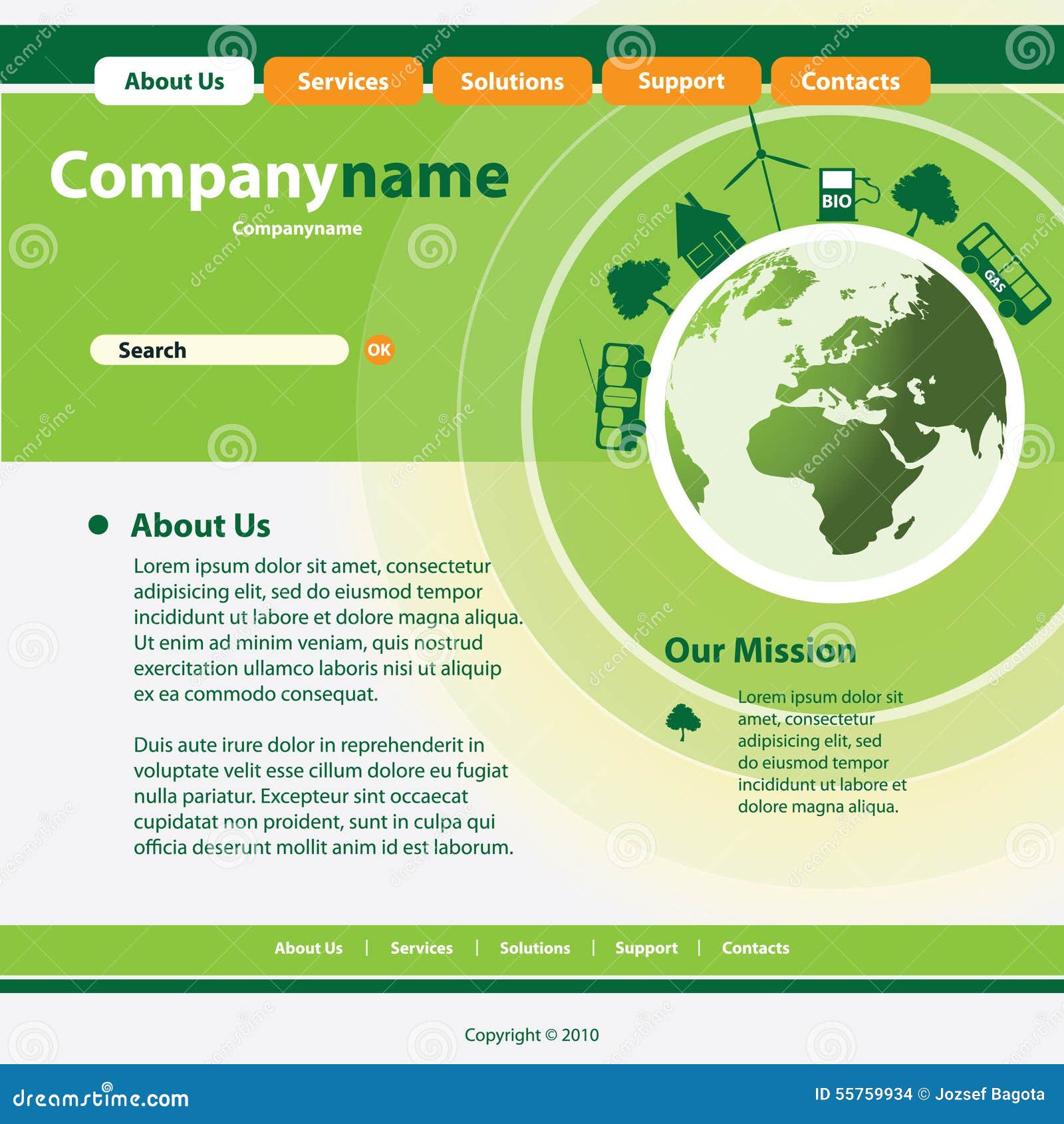 Website Template Vector stock vector. Illustration of gallery - 55759934