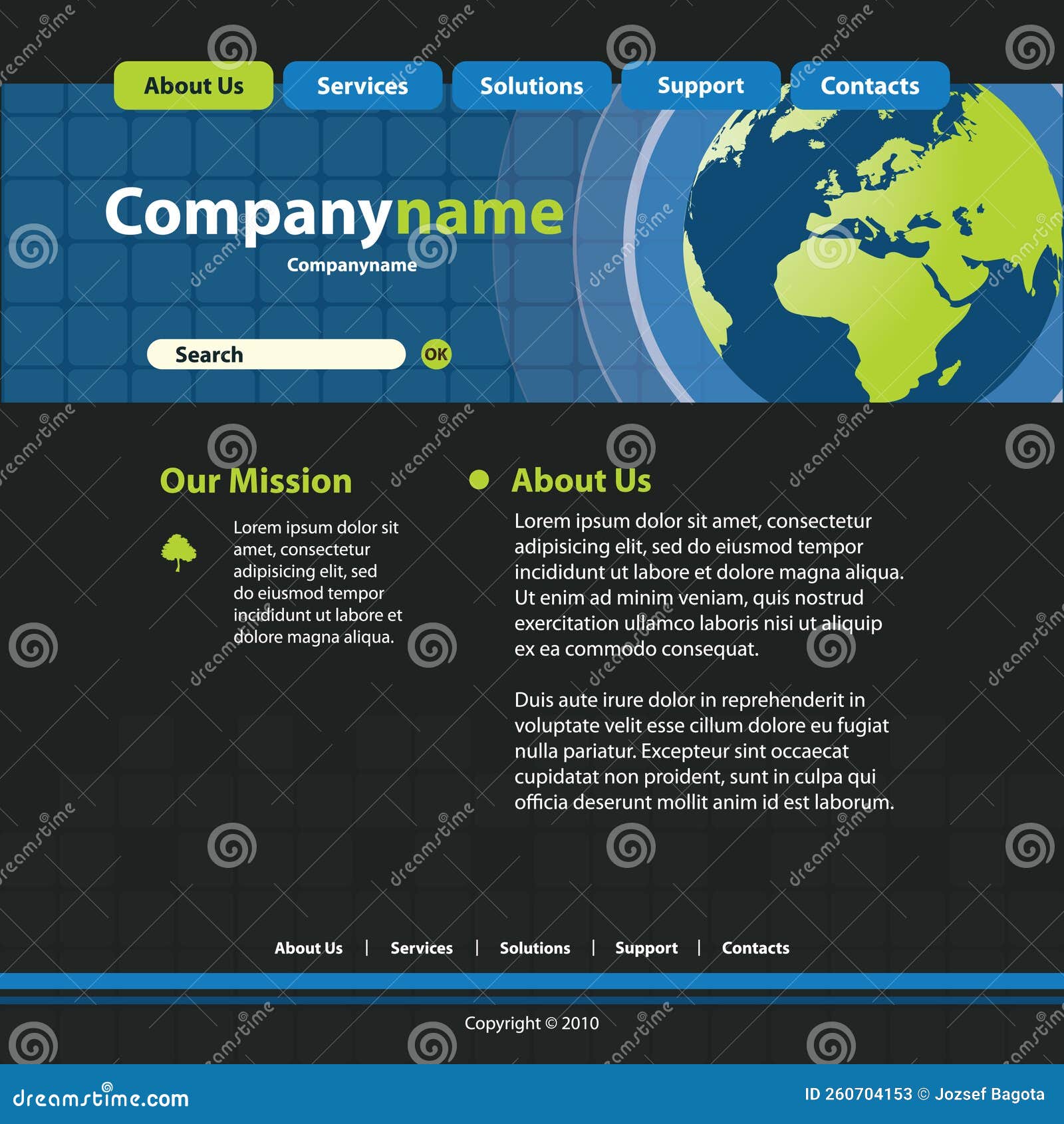 Website Template Vector stock vector. Illustration of menu - 260704153