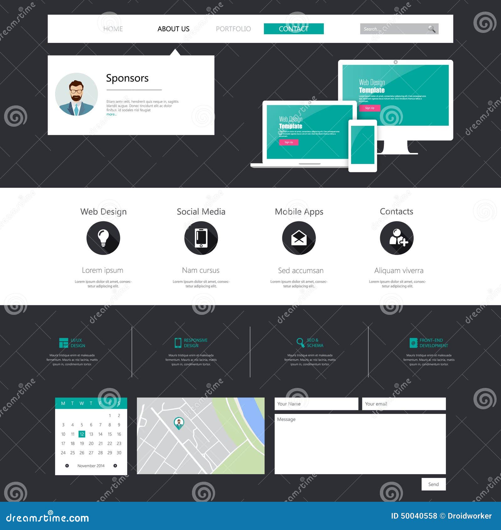 Website Template. Vector Illustration. Stock Vector - Illustration of ...