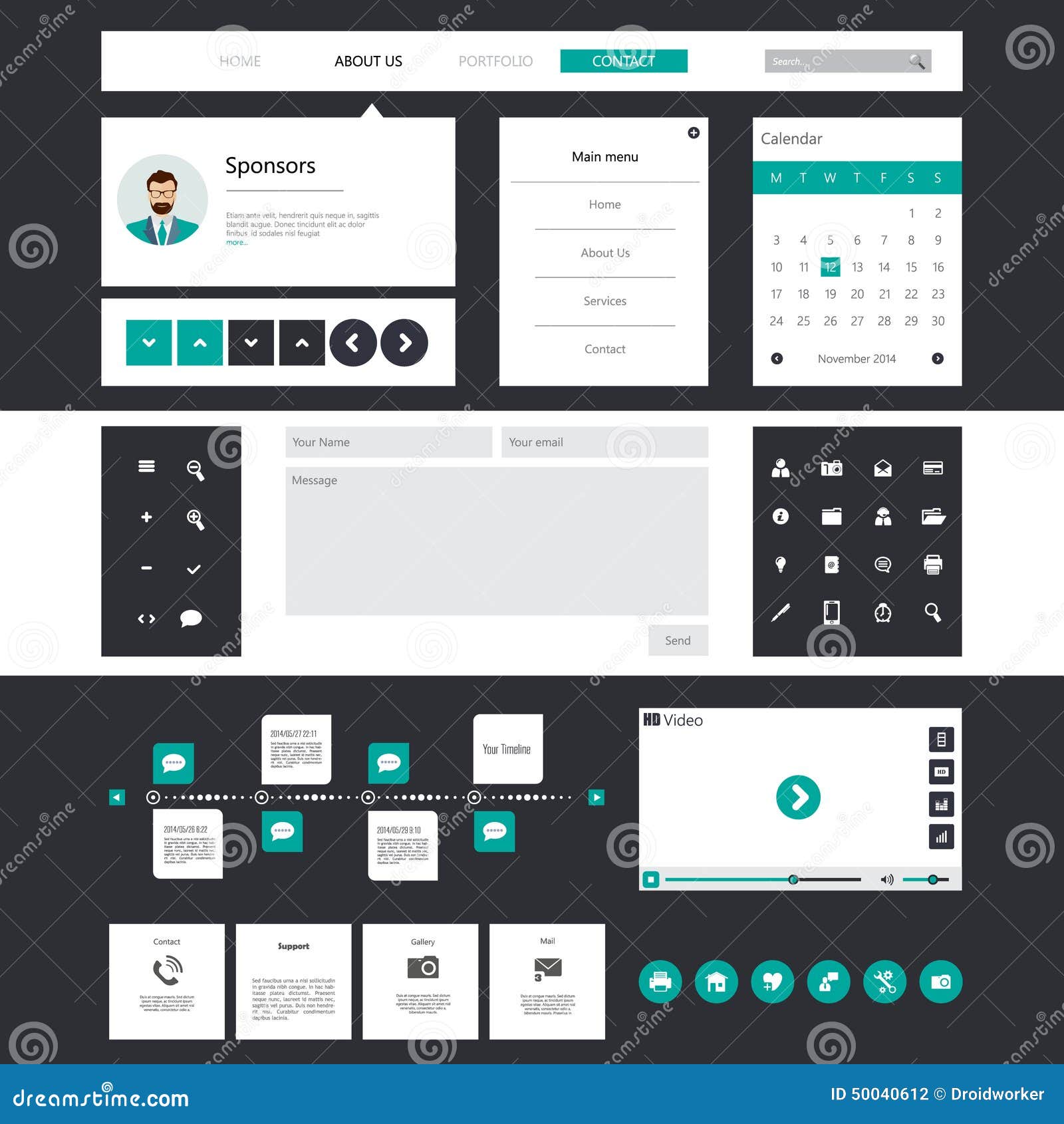 Website Template. Vector Illustration. Stock Vector - Illustration of ...