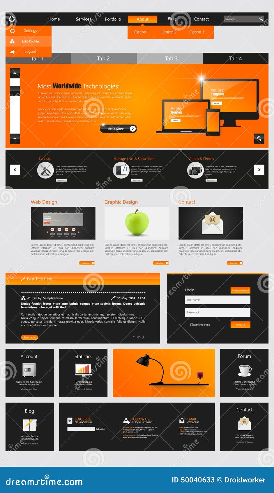 Website Template. Vector Illustration. Stock Vector - Illustration of ...