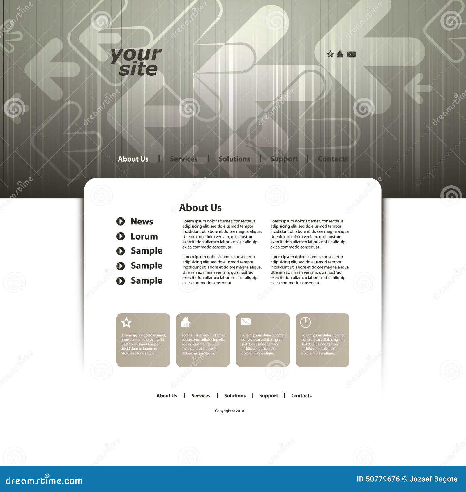 Website Template Vector stock vector. Illustration of abstract - 50779676