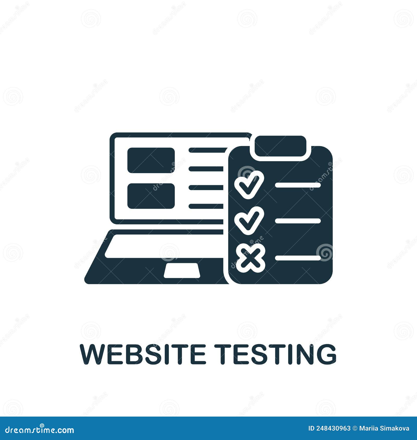 Website Testing Icon. Monochrome Simple Web Development Icon for ...