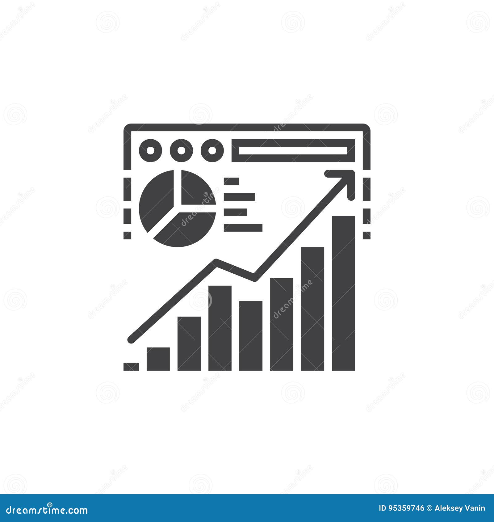 Traffic Analysis Icon Represented By Arrows And Graphs Vector ...