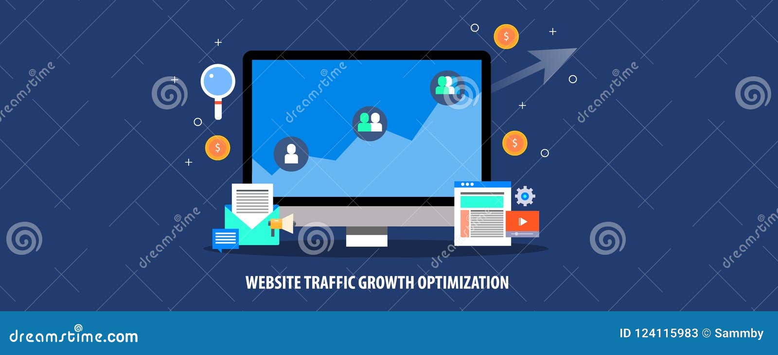Website Traffic Growth Optimization, Data Showing Increasing Traffic ...