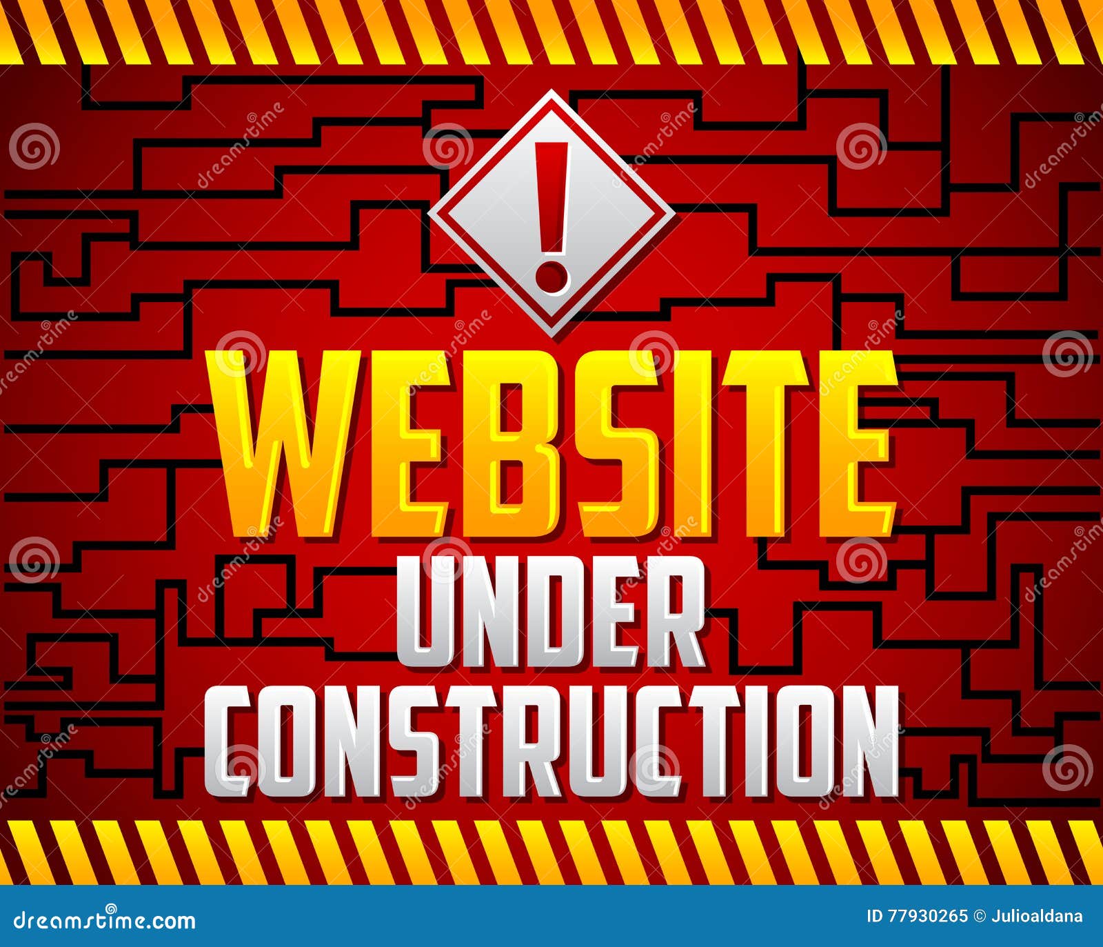 Website Under Construction Announcement Stock Vector - Illustration of ...