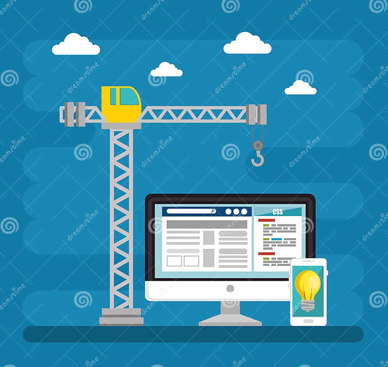 Website Under Construction Background Stock Vector - Illustration of ...
