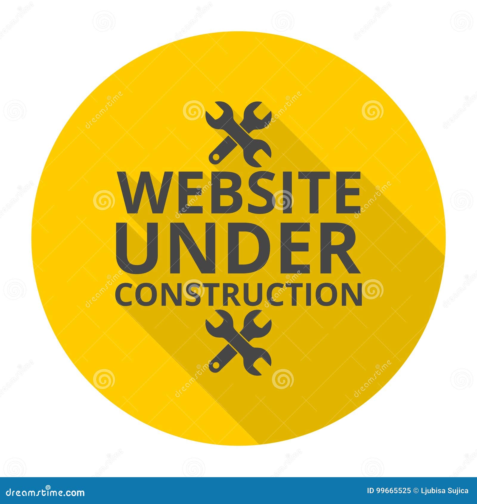 Website Under Construction Icon with Long Shadow Stock Vector ...