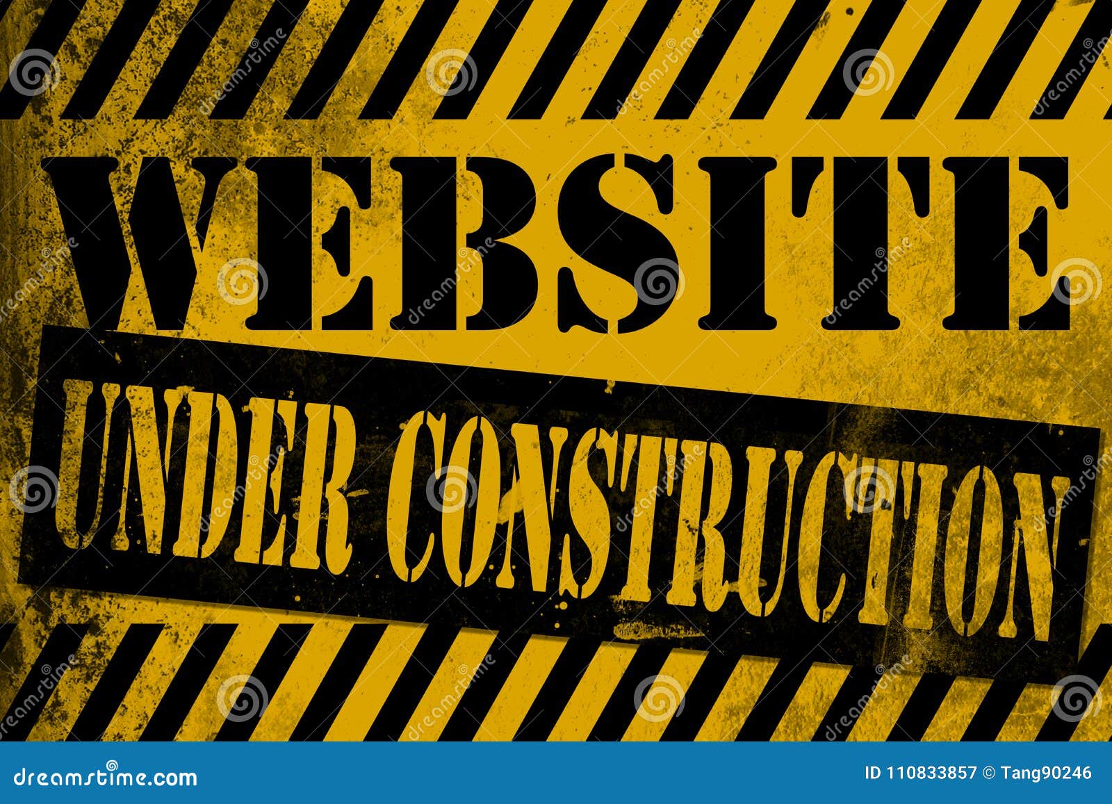 Website Under Construction Sign Yellow with Stripes Stock Illustration ...