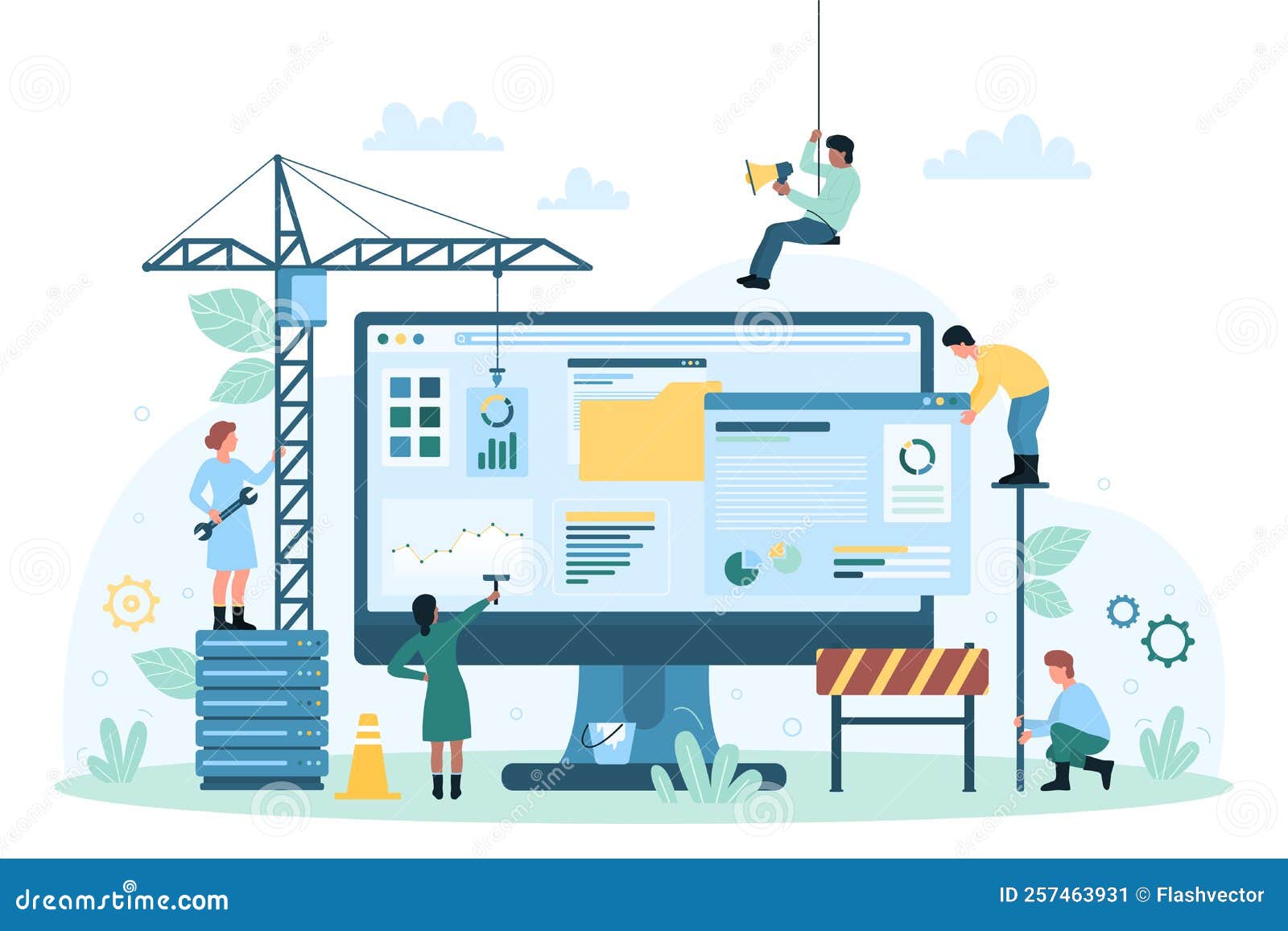 Website Under Construction, Tiny People Build, Update Structure of Site ...