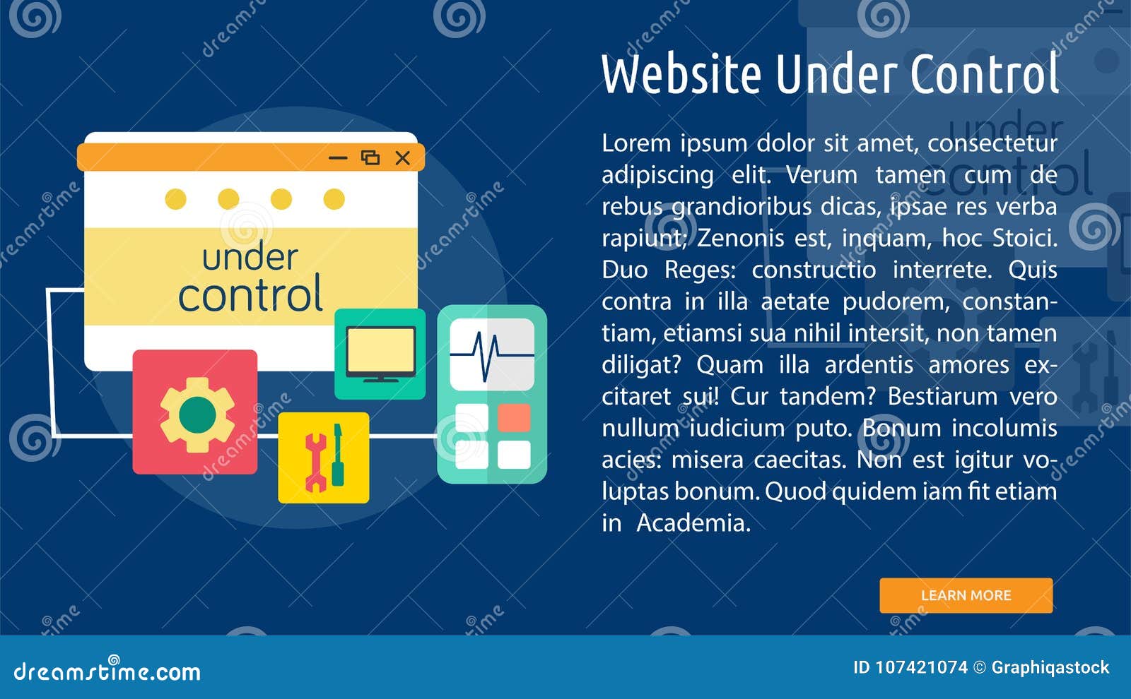 Website Under Control Conceptual Design Stock Vector - Illustration of ...