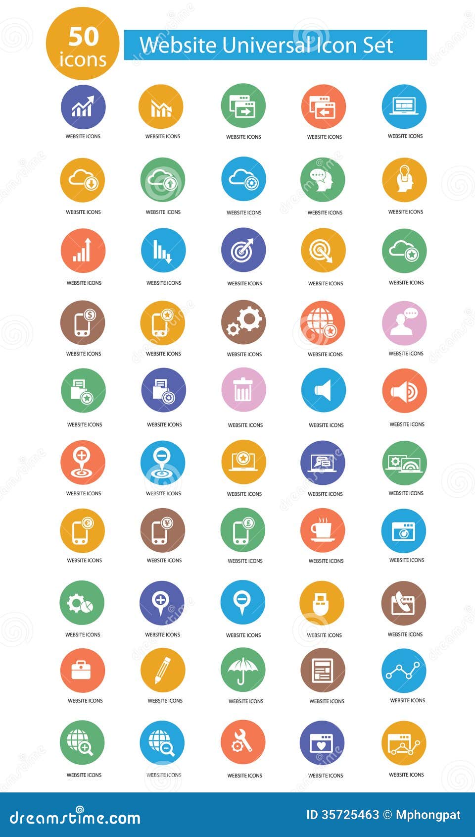 Website Universal Icons,Colorful Version Stock Illustration ...