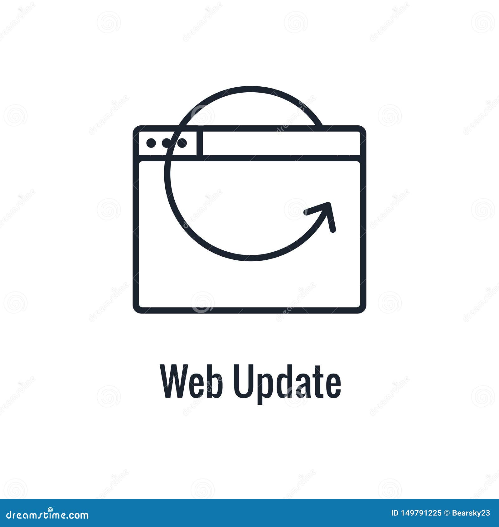 Website Update Icon - with Arrows Thin Line - Outline Imagery Stock ...