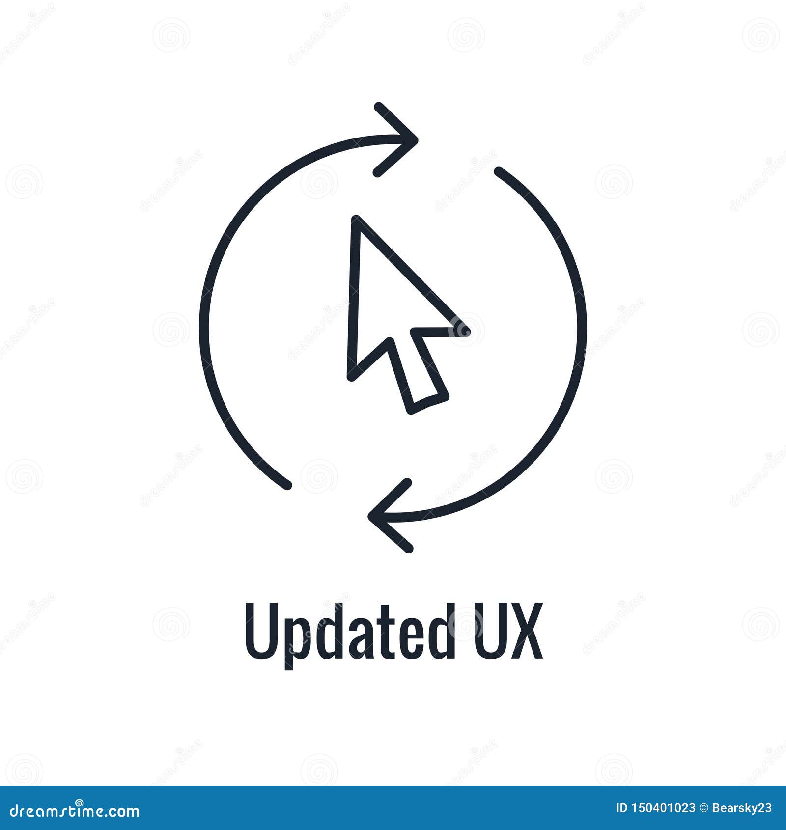 Website Update Icon - with Arrows Thin Line - Outline Imagery Stock ...