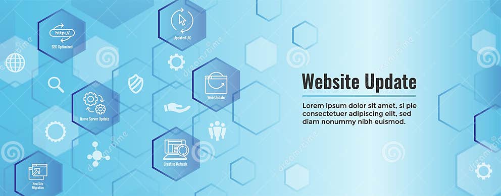 Website Update Icon Set with Web Header Banner Stock Vector ...