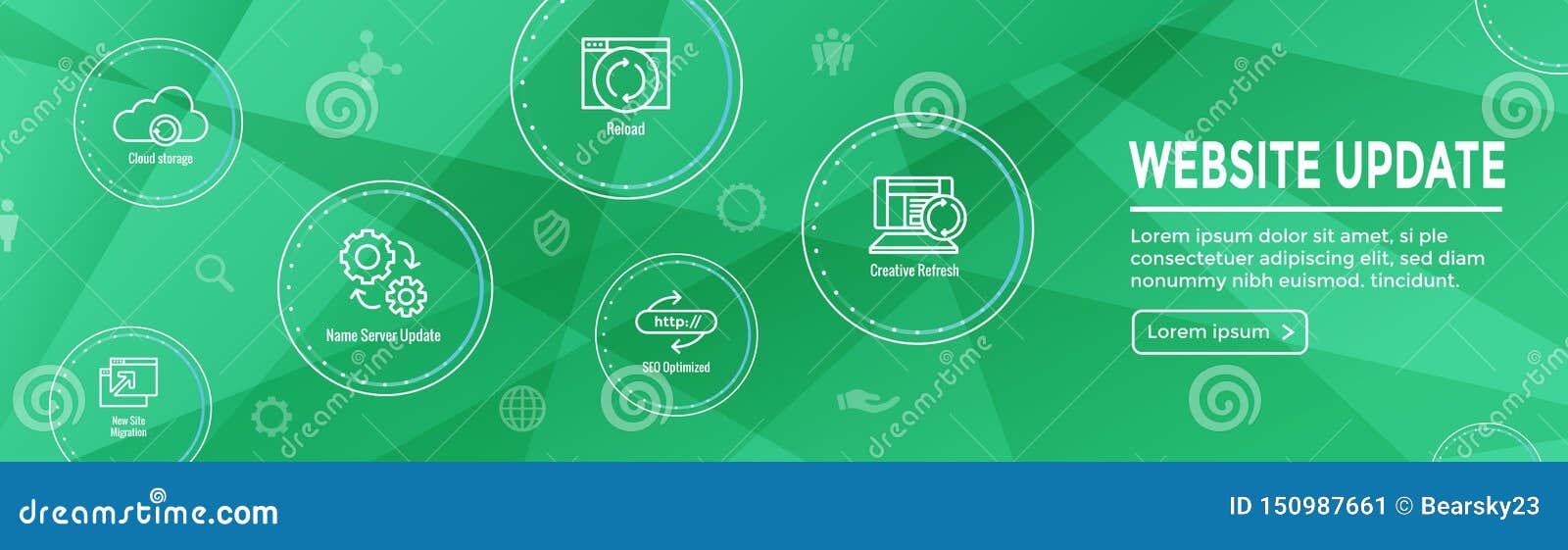 Website Update Icon Set with Web Header Banner Stock Vector ...