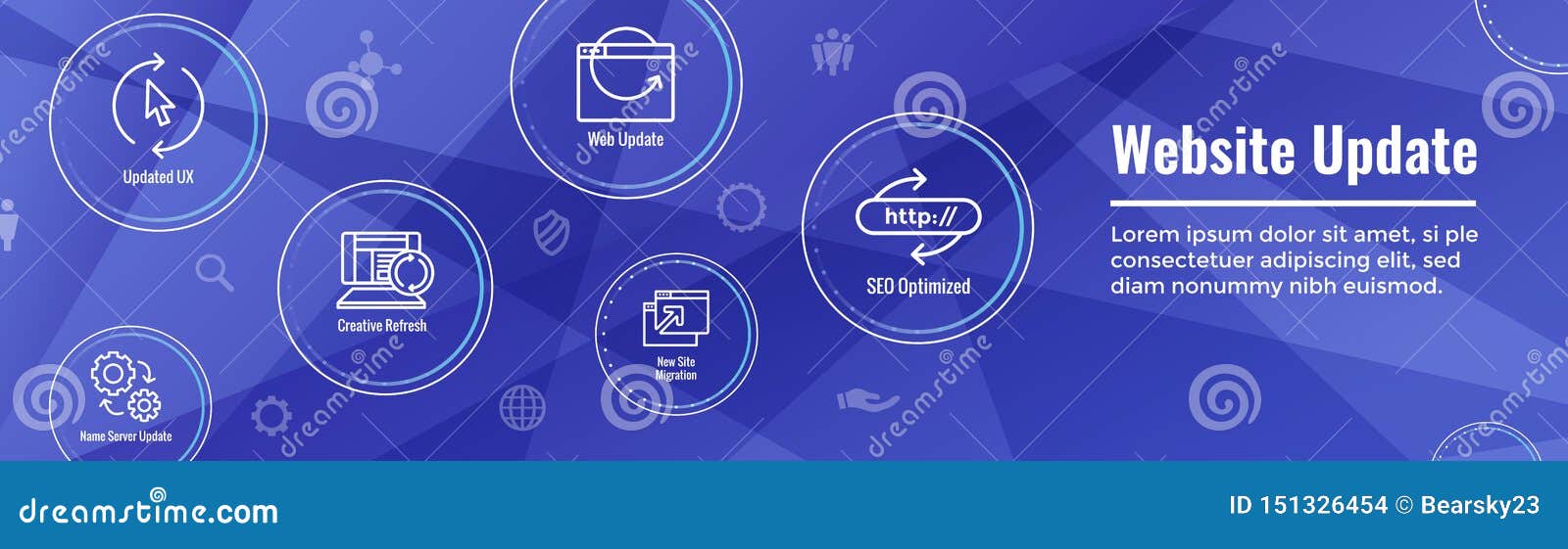 Website Update Icon Set with Web Header Banner Stock Vector ...