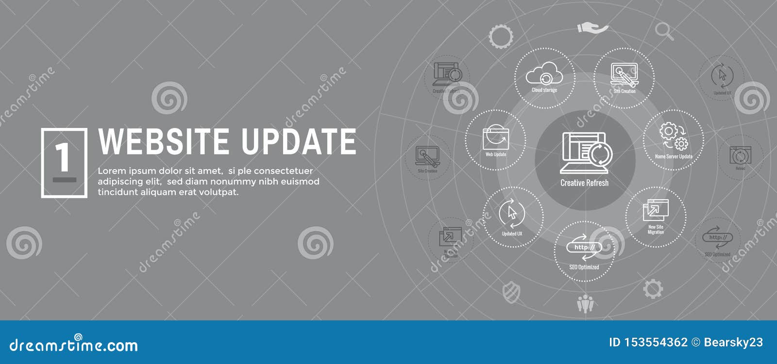 Website Update Icon Set with Web Header Banner Stock Vector ...