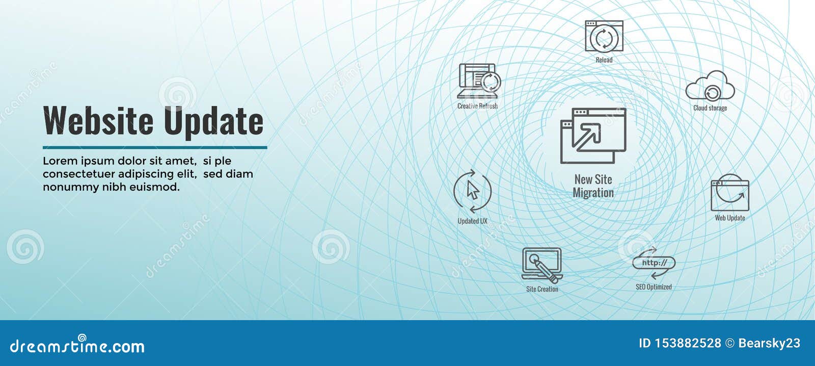 Website Update Icon Set with Web Header Banner Stock Vector ...