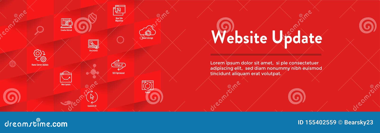 Website Update Icon Set with Web Header Banner Stock Vector ...