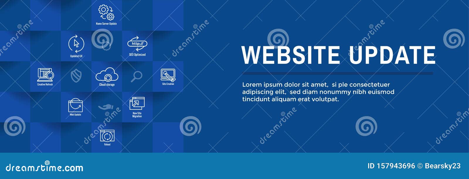 Website Update Icon Set with Web Header Banner Stock Vector ...