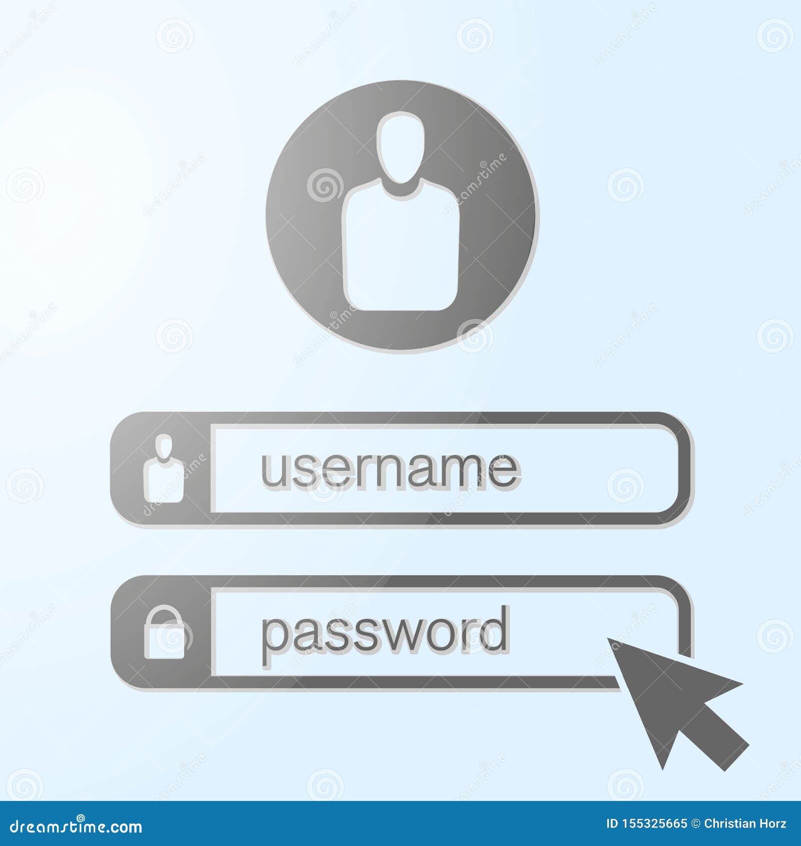 Website User Account Login Interface with Input Fields Stock Vector ...