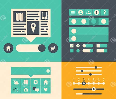 Website User Interface Elements Stock Illustration - Illustration of ...
