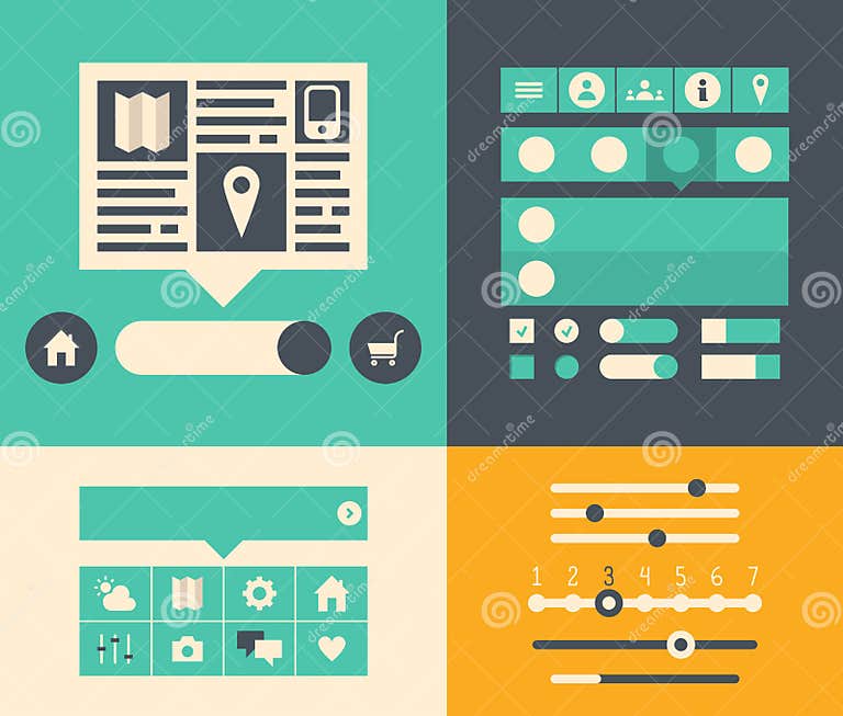 Website User Interface Elements Stock Illustration - Illustration of ...